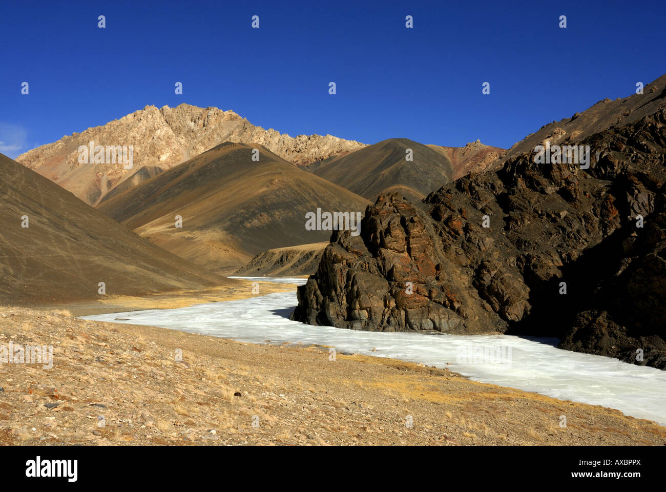 landscape in the Pamir Mountains, Tajikistan, Pamir Mountains, Pamir ...