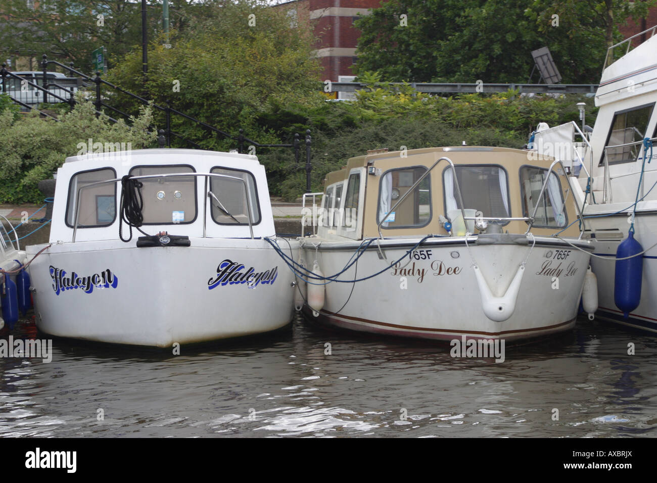 white pleasure boats boating floating moored cabin maidstone kent ...
