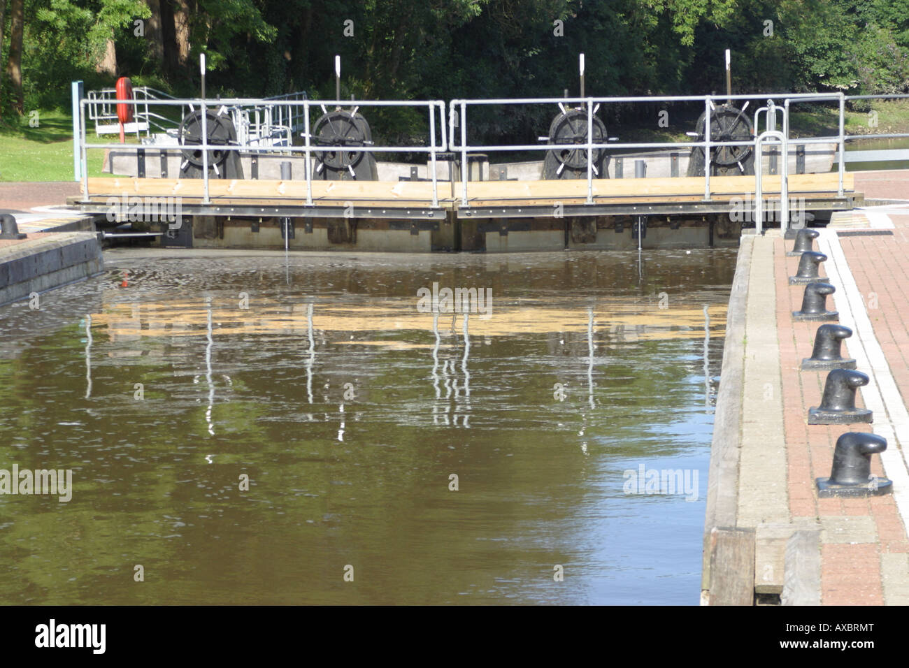 closed full lock pen closed gates shut moorings maidstone kent england ...