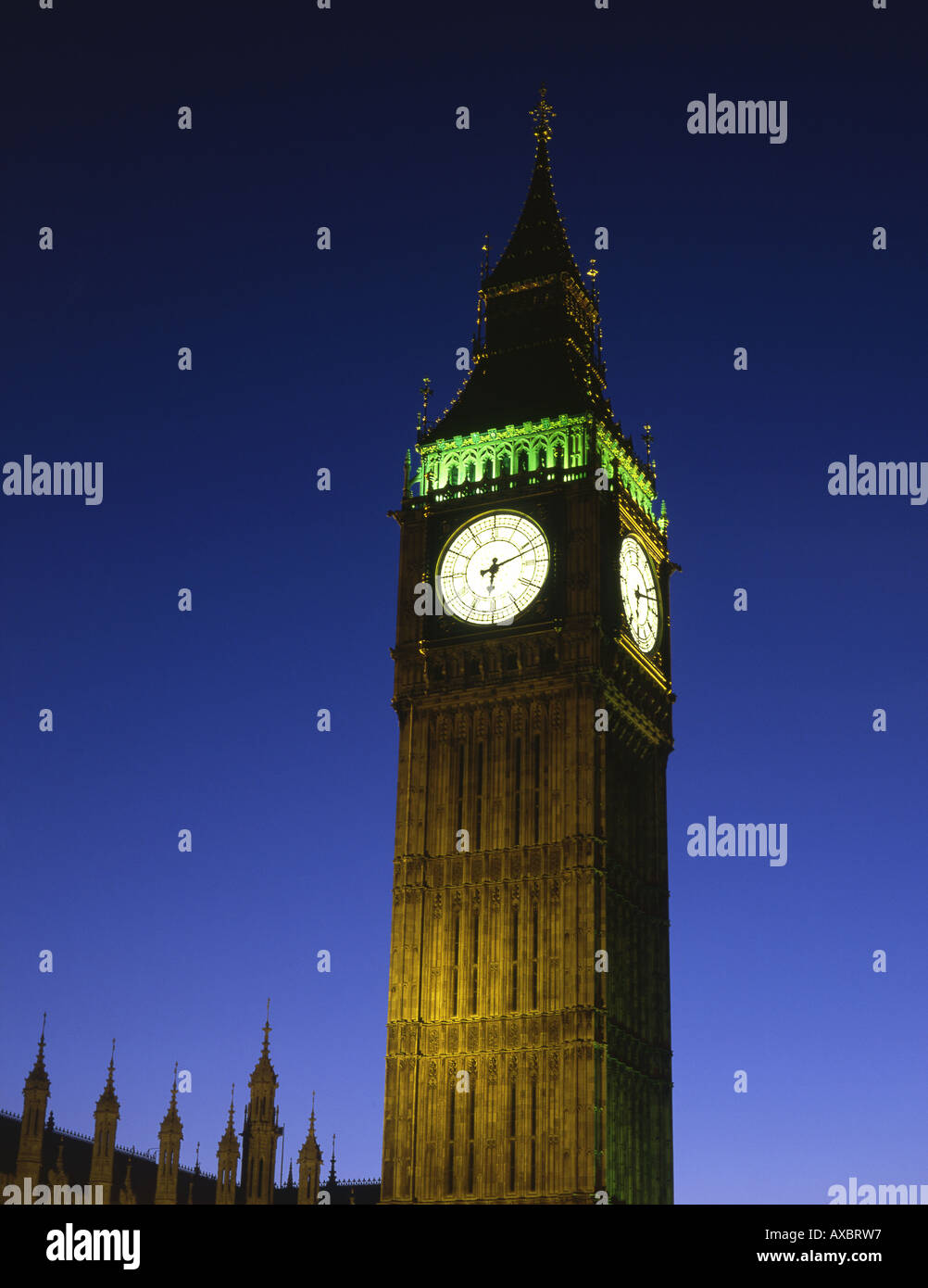 Big Ben clock tower Houses of Parliament at night London England UK ...