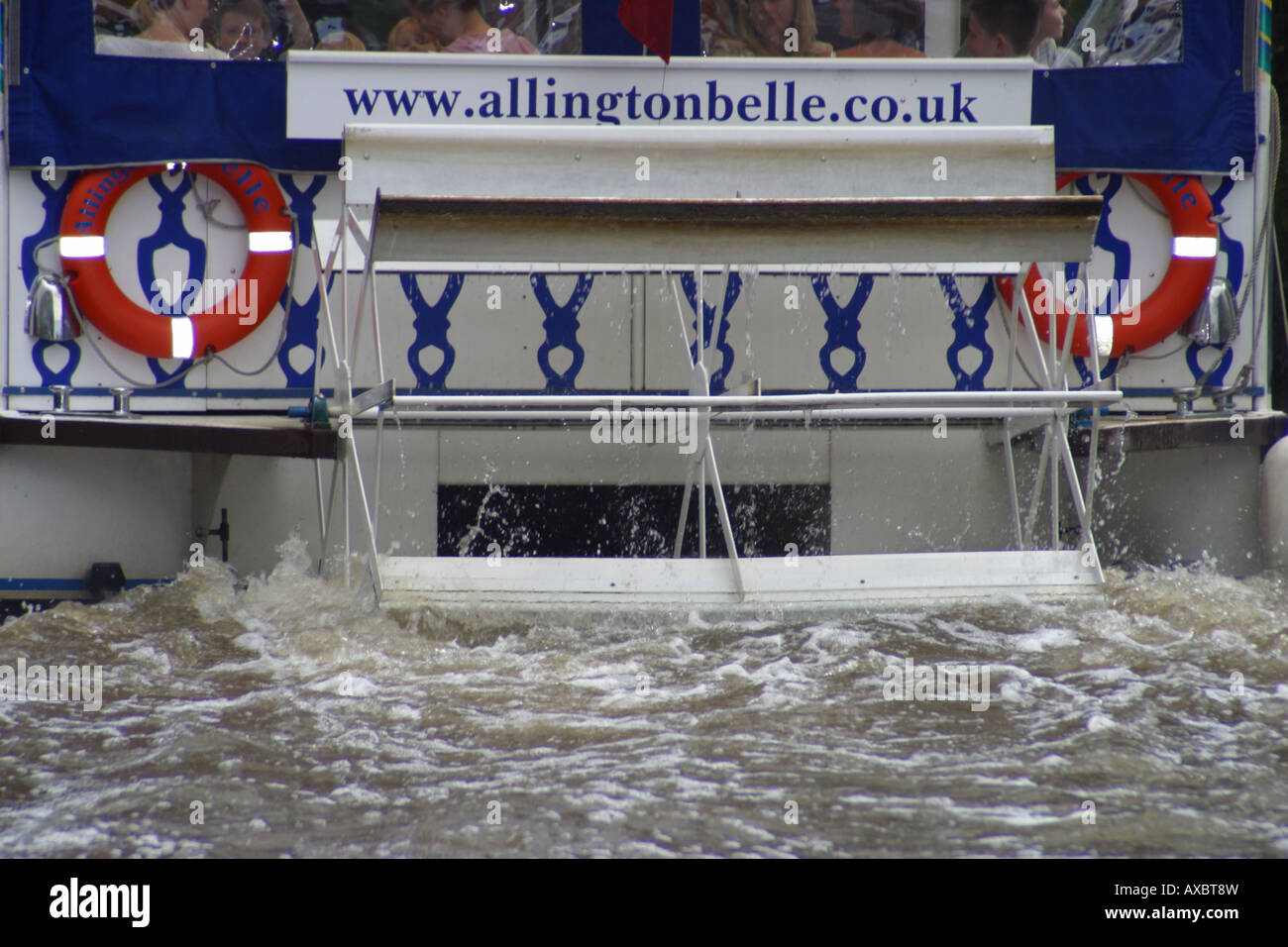 traditional passenger paddle river boat stern allington river medway ...