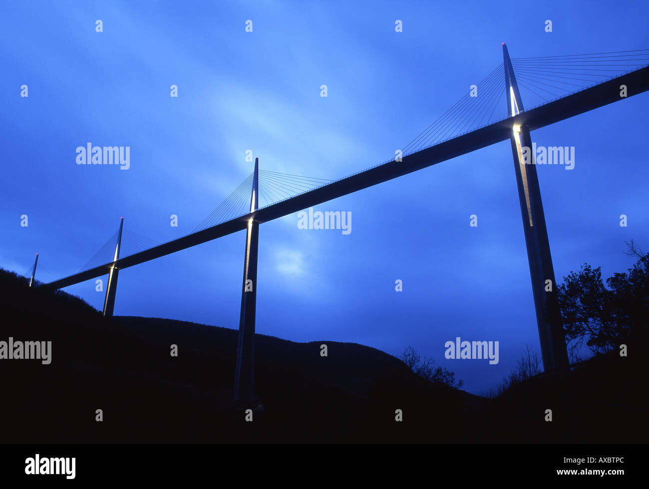 Millau Viaduct Bridge At Night