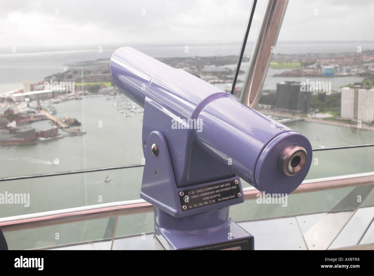 A talking telescope inside the Spinnaker Tower Stock Photo - Alamy