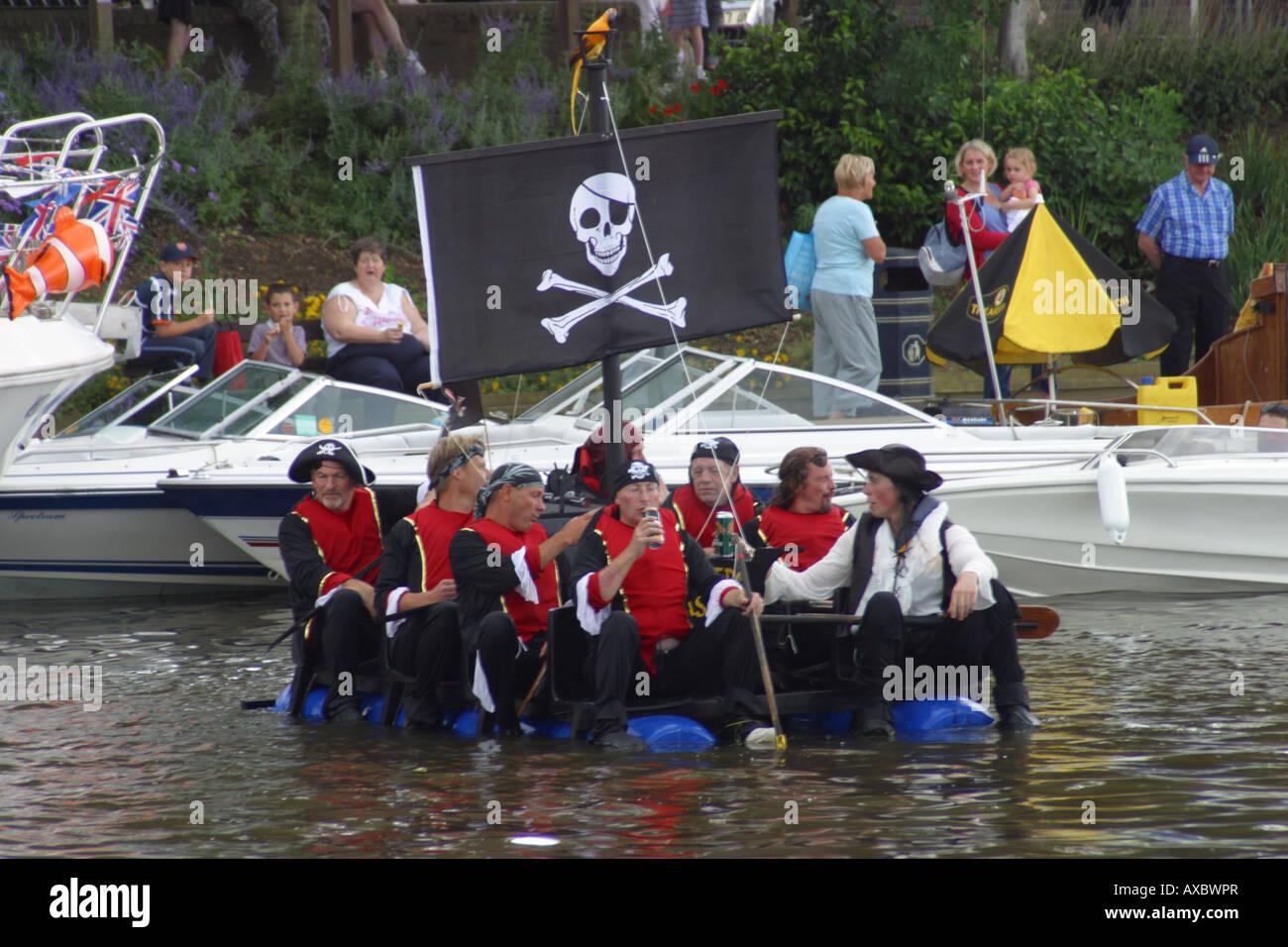 boat raft themed race competitor pirates rowing river medway maidstone ...