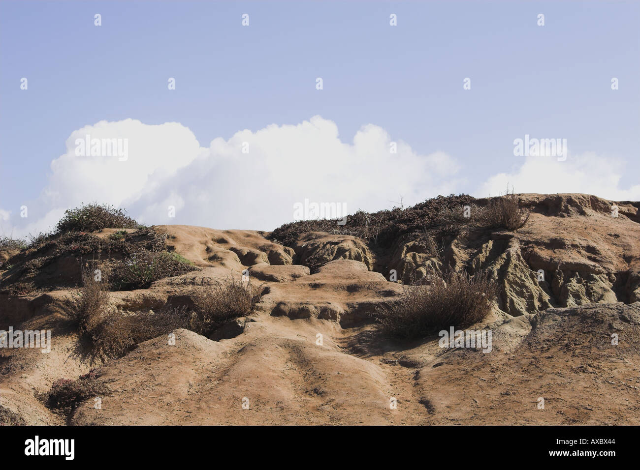 rock and sand formations on beach in Southern California Stock Photo ...