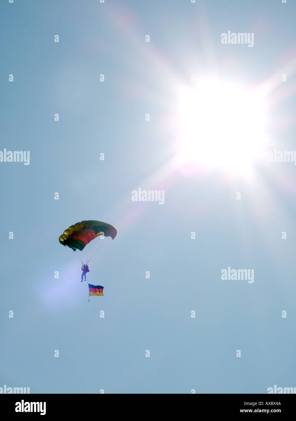 parachutist with german flag Stock Photo - Alamy