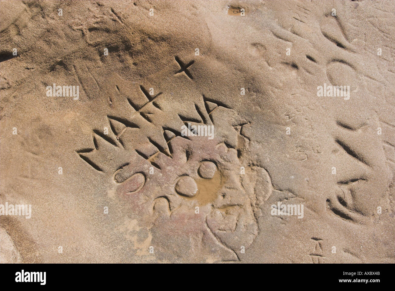 rock and sand formations on beach in Southern California Stock Photo ...