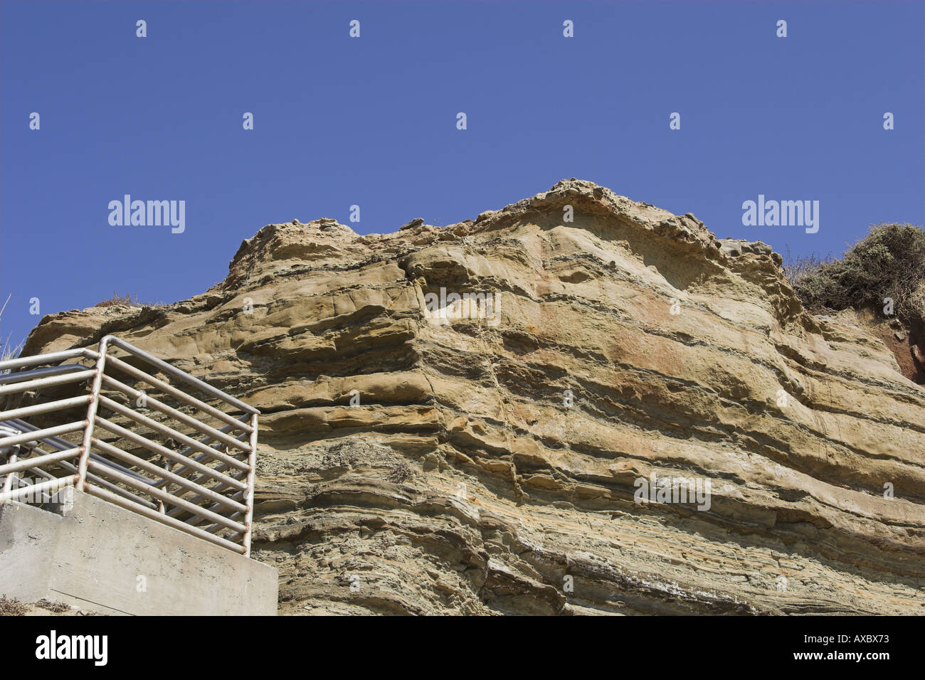 rock and sand formations on beach in Southern California Stock Photo ...