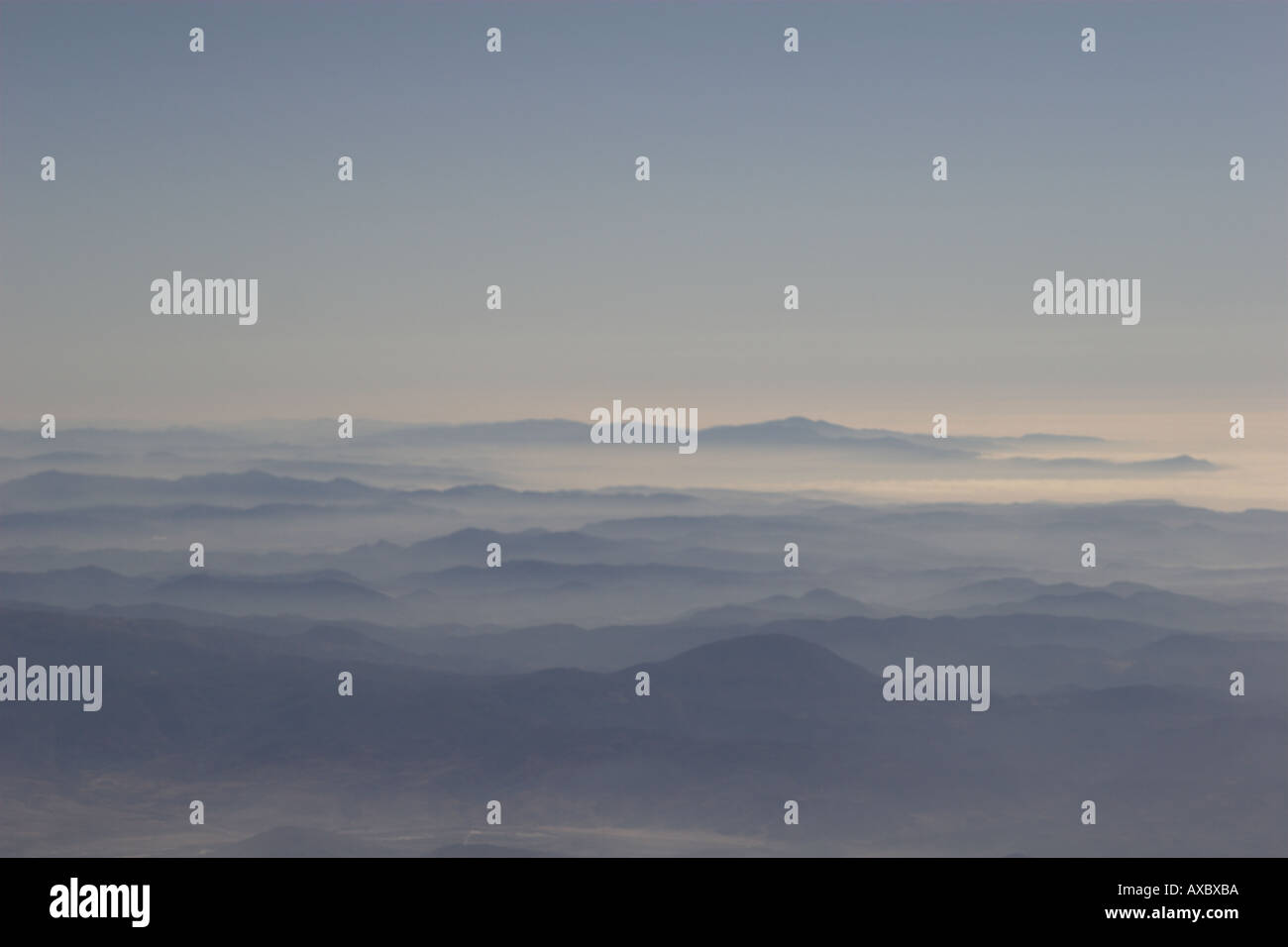 View of high altitude clouds as viewed from airline window Stock Photo ...