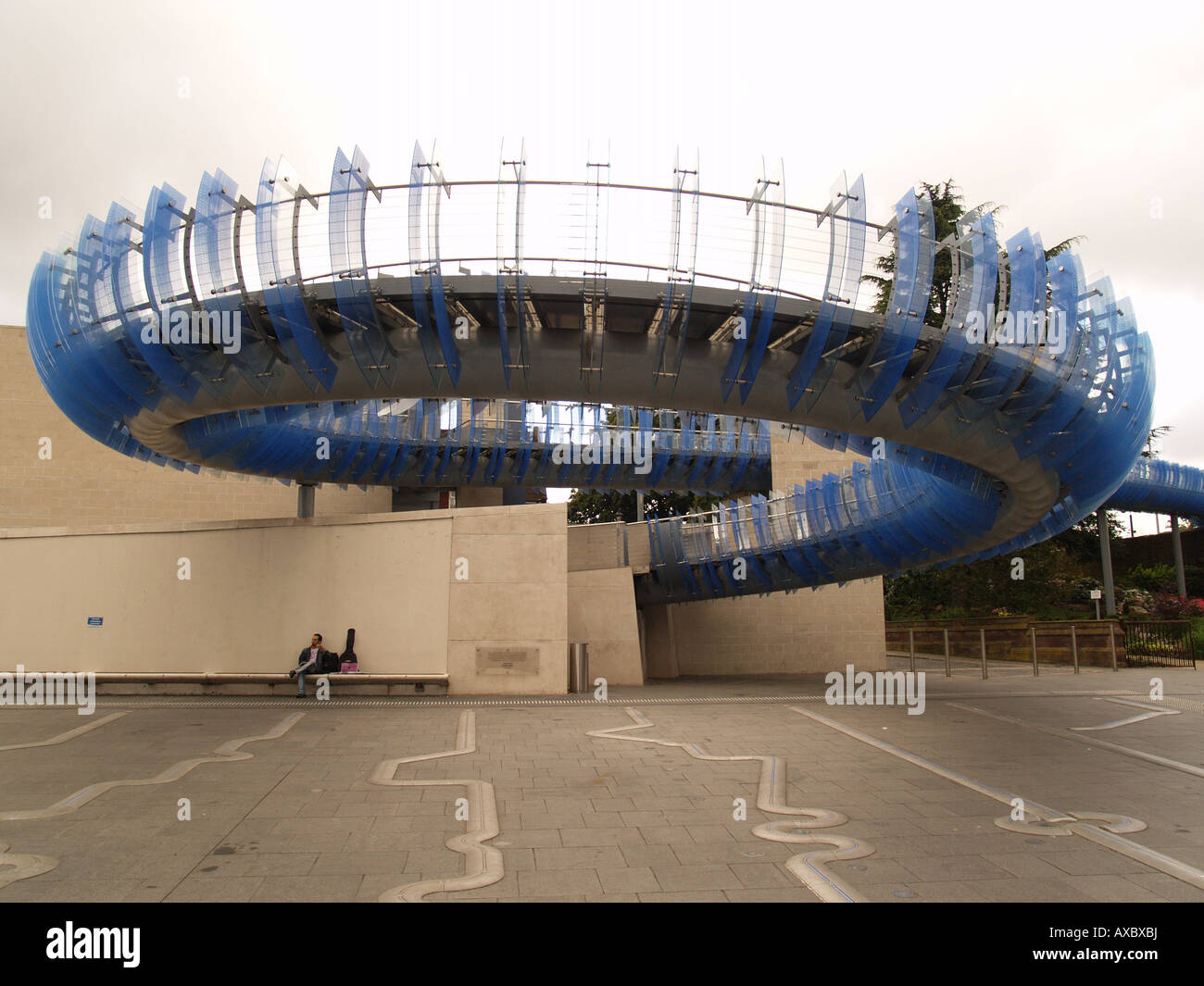 modern circular disabled access footbridge ascent coventry east ...