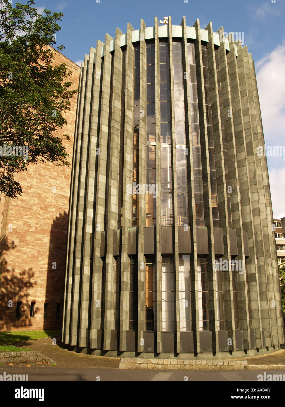 curved windows facade wall new coventry cathedral east midlands england ...