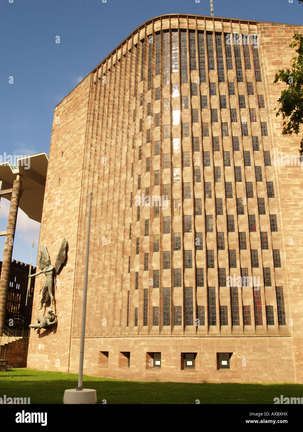 curved window facade wall new coventry cathedral east midlands england ...