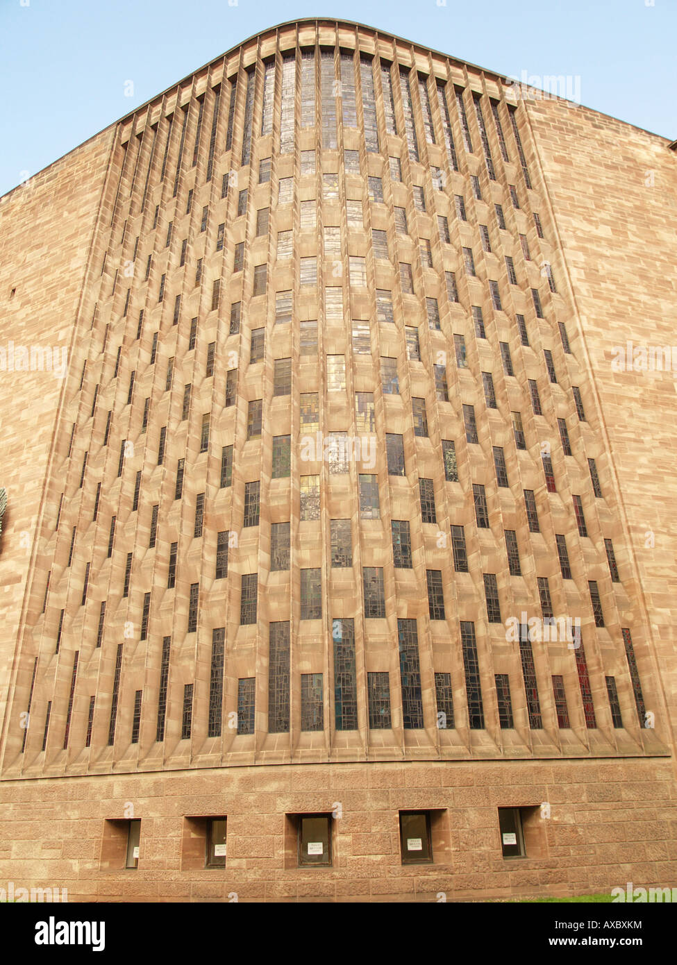 curved window facade wall new coventry cathedral east midlands england ...