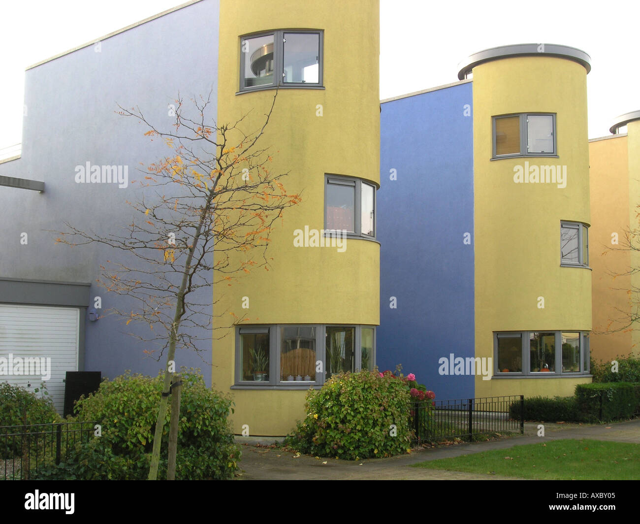 two identical semi detached houses in modern architecture Almere Buiten ...