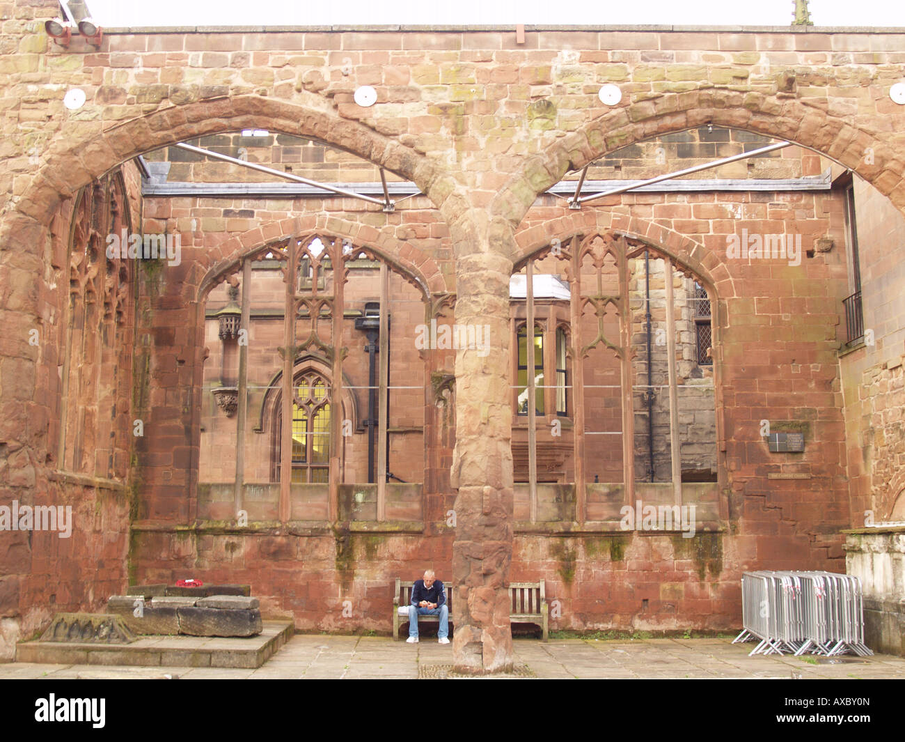 brickwork ruin old coventry cathedral windows east midlands england ...