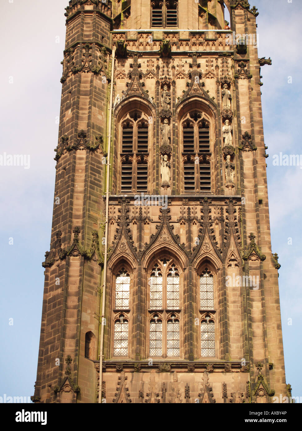 ornate tower ruin old coventry cathedral windows east midlands england ...