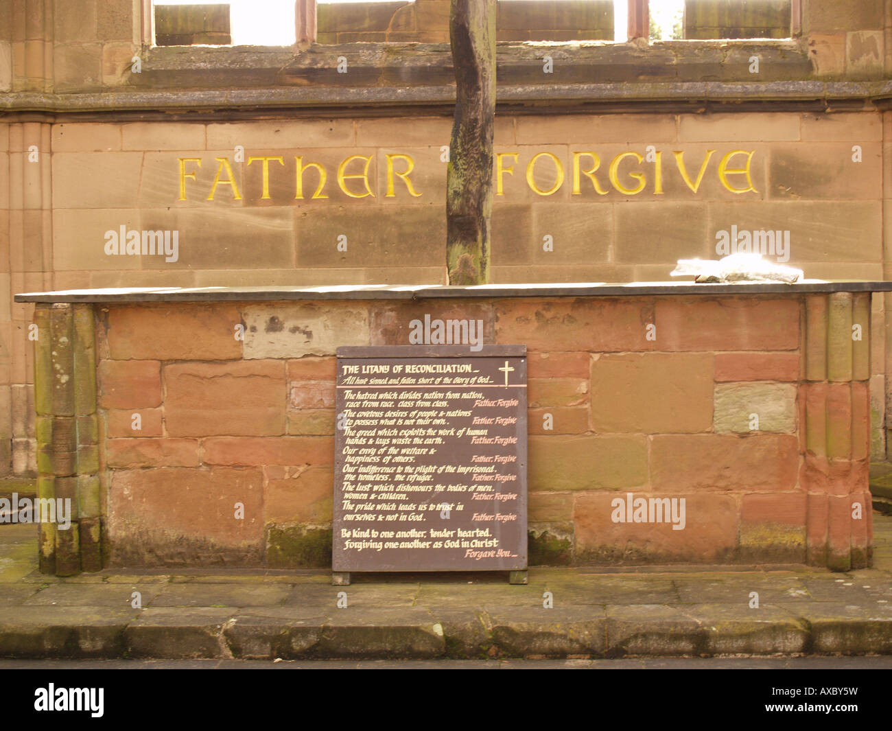 memorial board ruins old coventry cathedral bricks coventry east ...