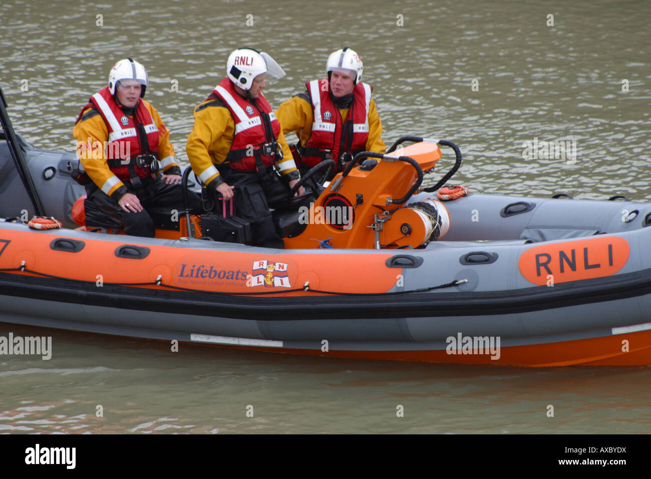 rescue boat fast lifeboat crew launch training Stock Photo - Alamy