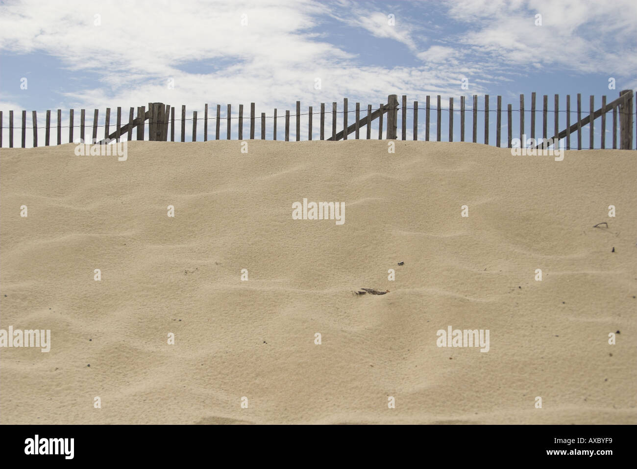 fence on sandy beach Stock Photo - Alamy