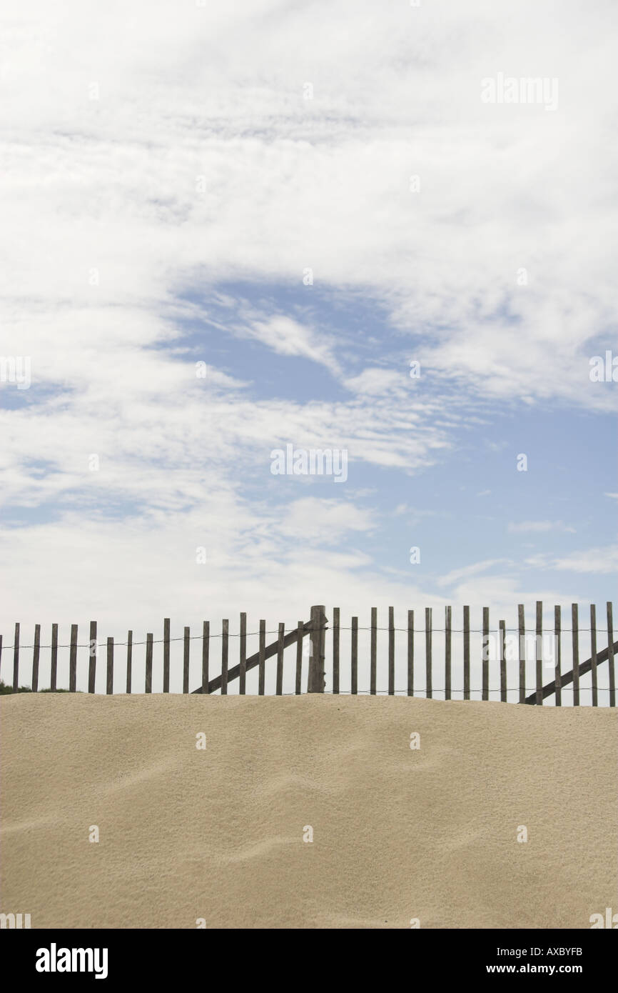 fence on sandy beach Stock Photo - Alamy