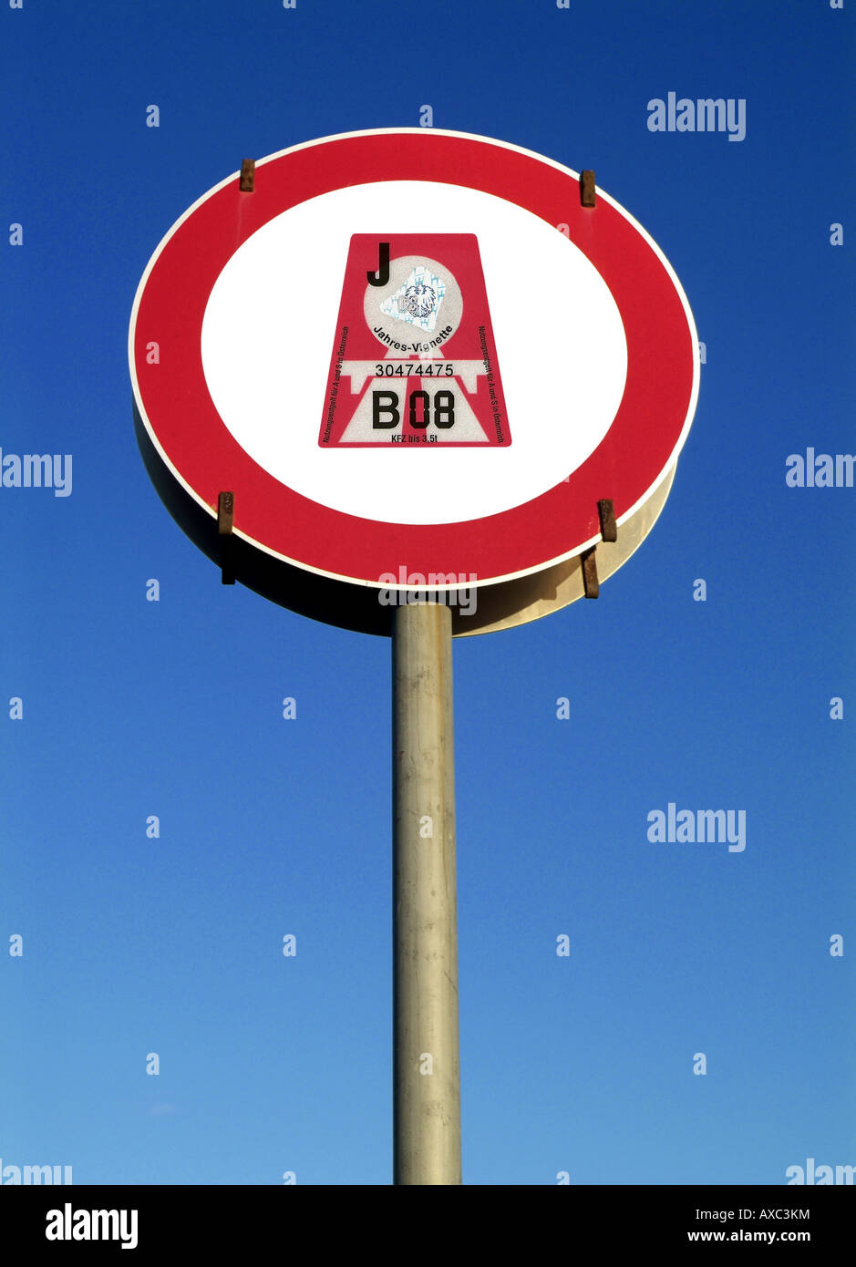 traffic sign vignette 2008 Austria, Austria Stock Photo - Alamy