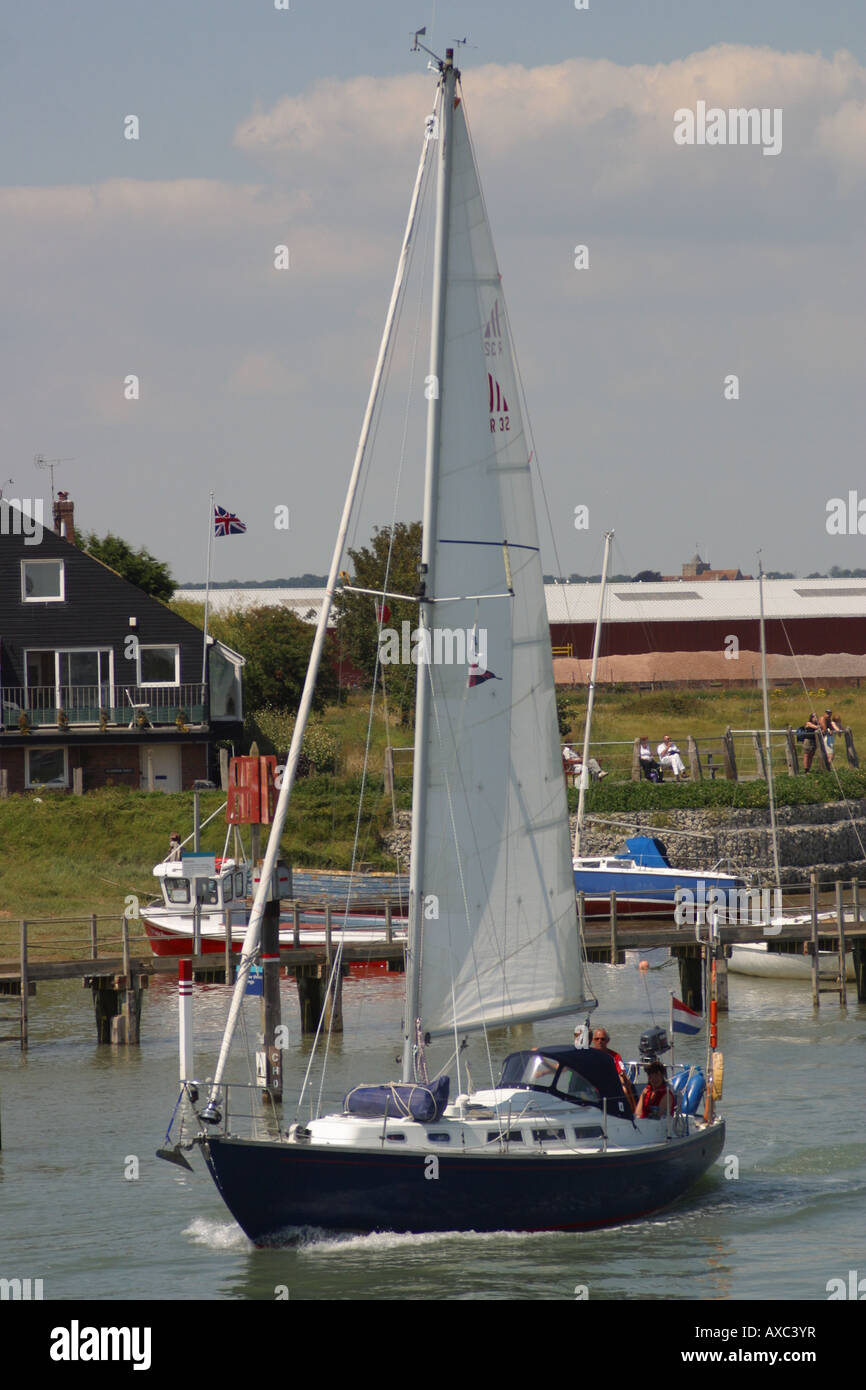leisure sailing sailor cruising boat high tide river rother rye east ...