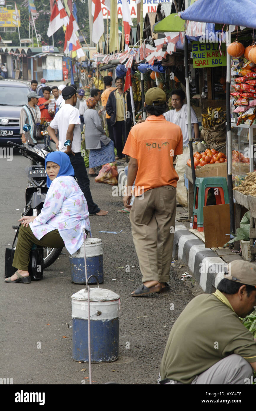Street market Cipanas Java Indonesia Stock Photo - Alamy