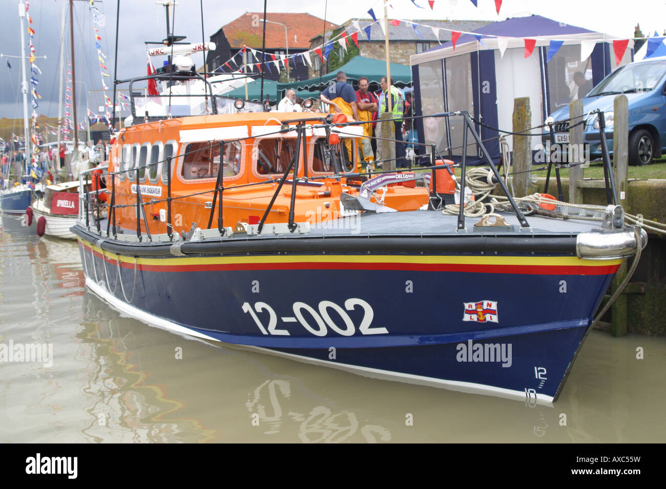 moored leisure vessel starboard bridge wheelhouse river rother rye east ...