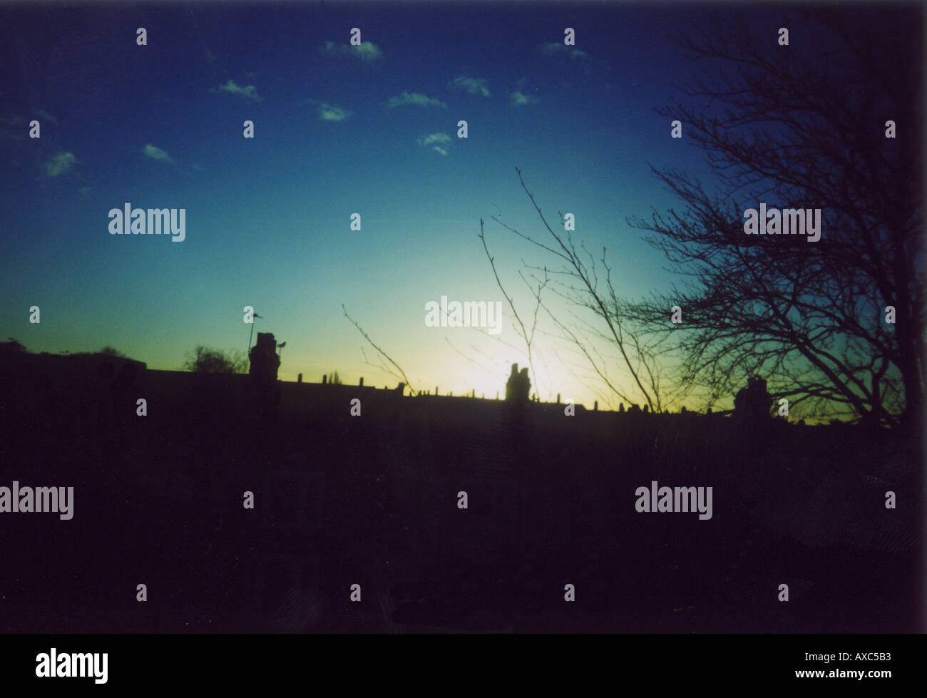 Silhouette of roof tops London England Stock Photo - Alamy