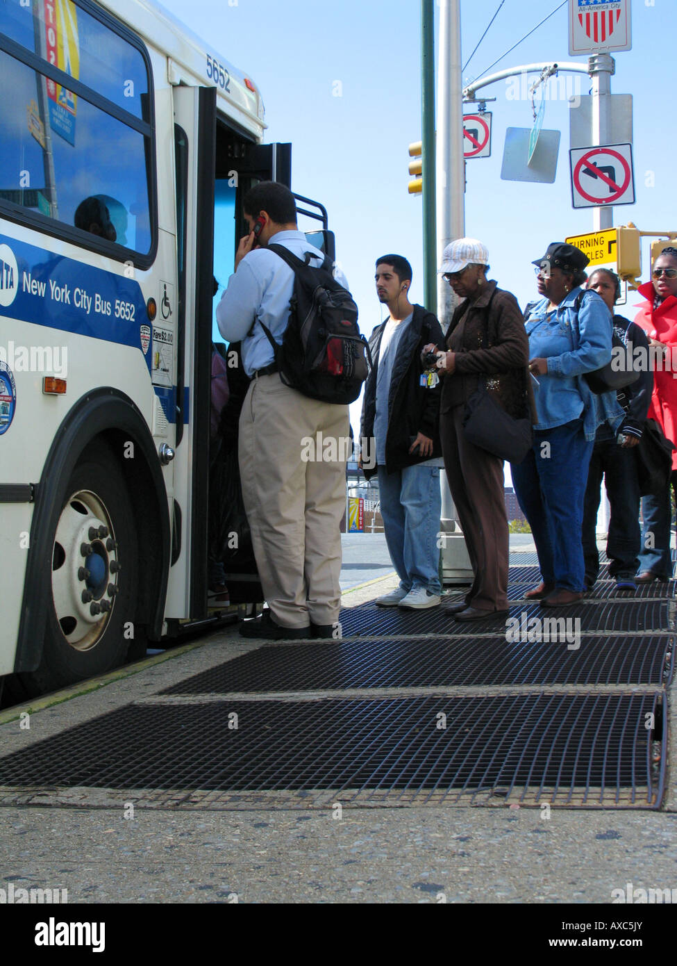 passengers entering public service bus, USA, Bronx, New York Stock ...