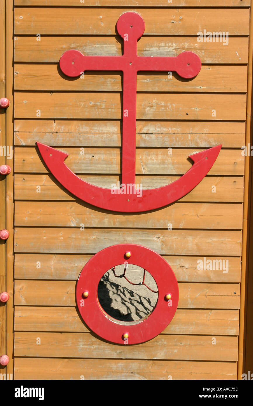 wooden anchor image on children playground Stock Photo - Alamy