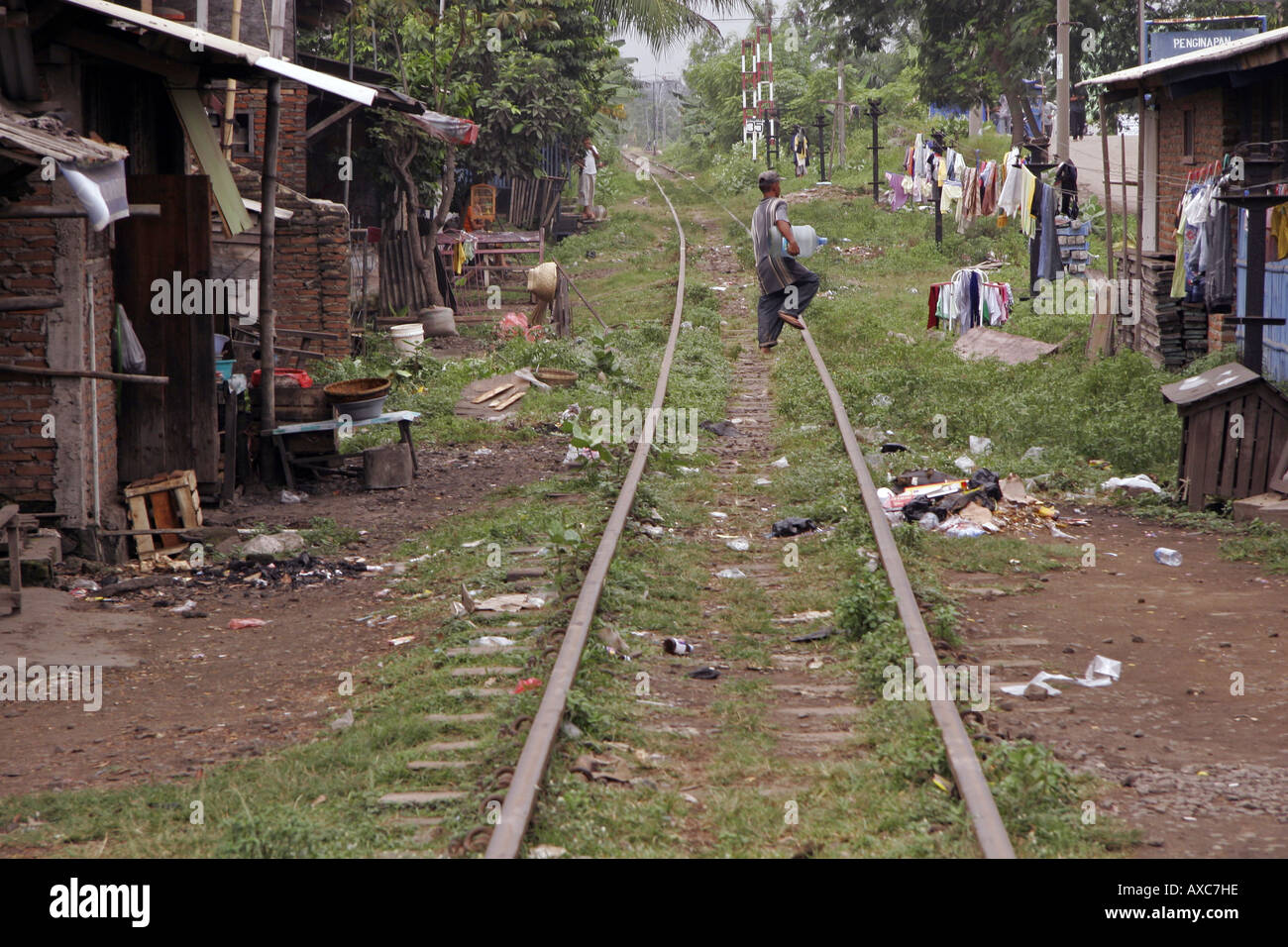 Railway track Cilegon West Java Indonesia Stock Photo - Alamy