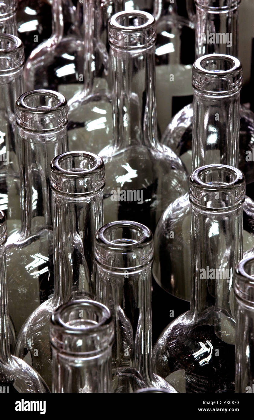 Empty bourbon bottles ready for filling at distillery in Kentucky Stock ...