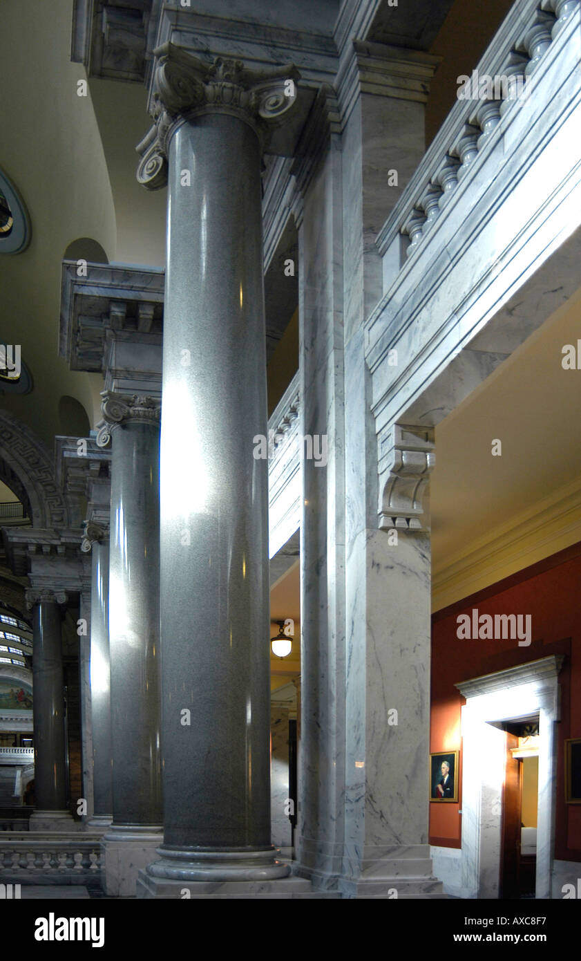 Interior of the Kentucky State Capitol Building showing marble columns ...