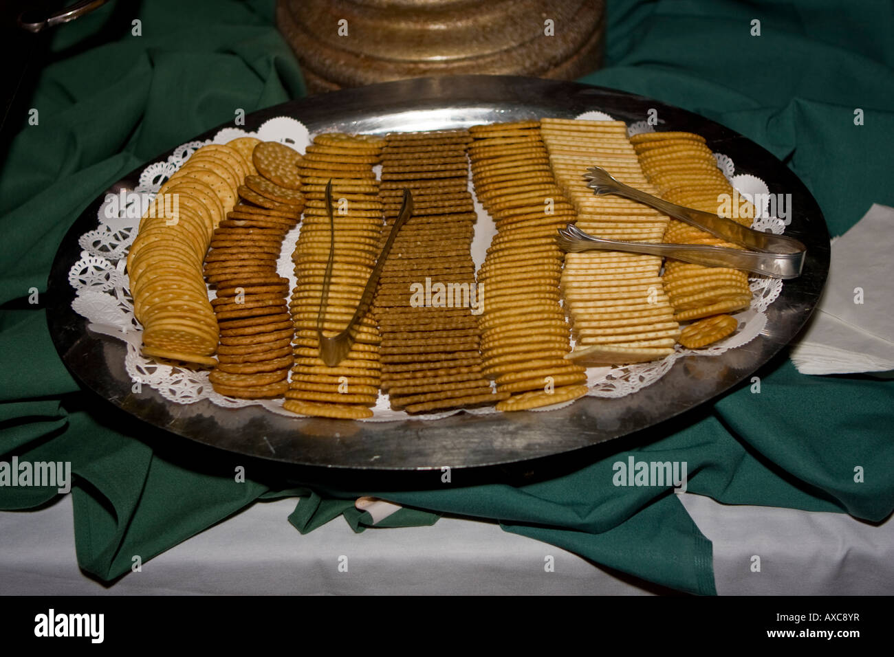 Tray of Snack Crackers on Buffet Table Stock Photo - Alamy