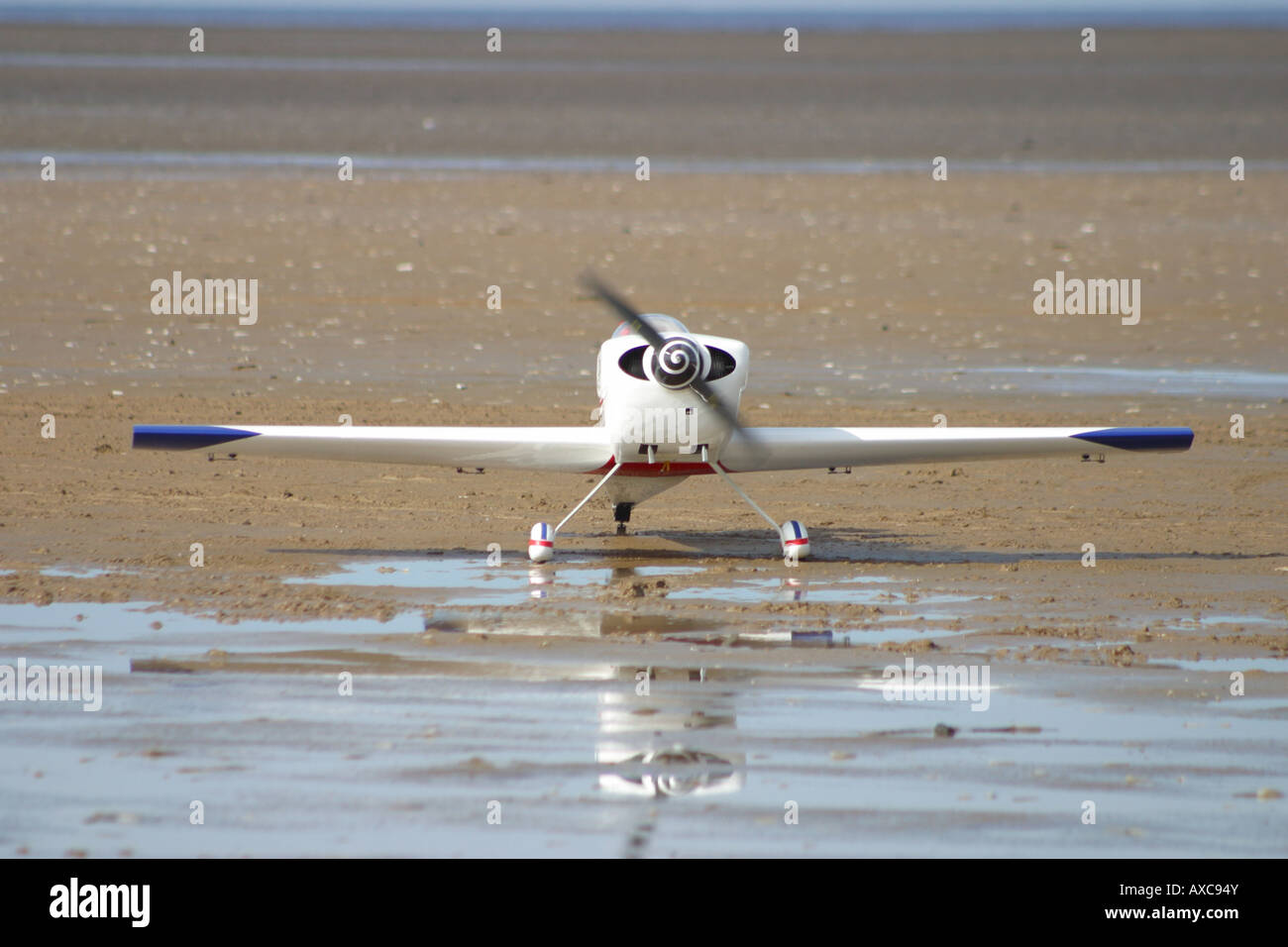 prop engine wet model monoplane plane beach sand southport air show ...