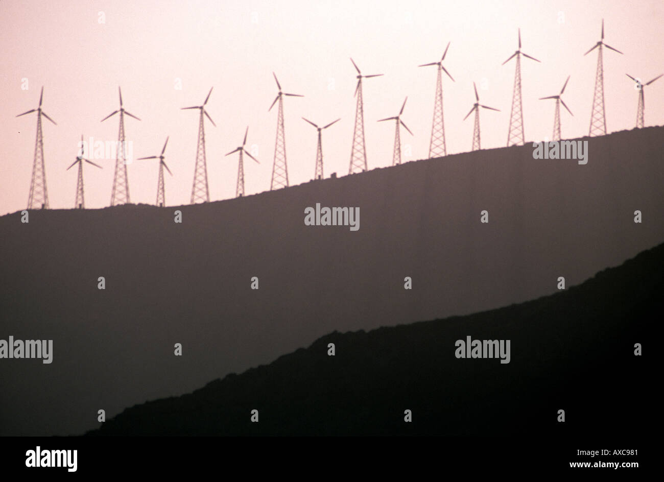 Wind farms adorn the windswept hills of southern Spain Stock Photo - Alamy