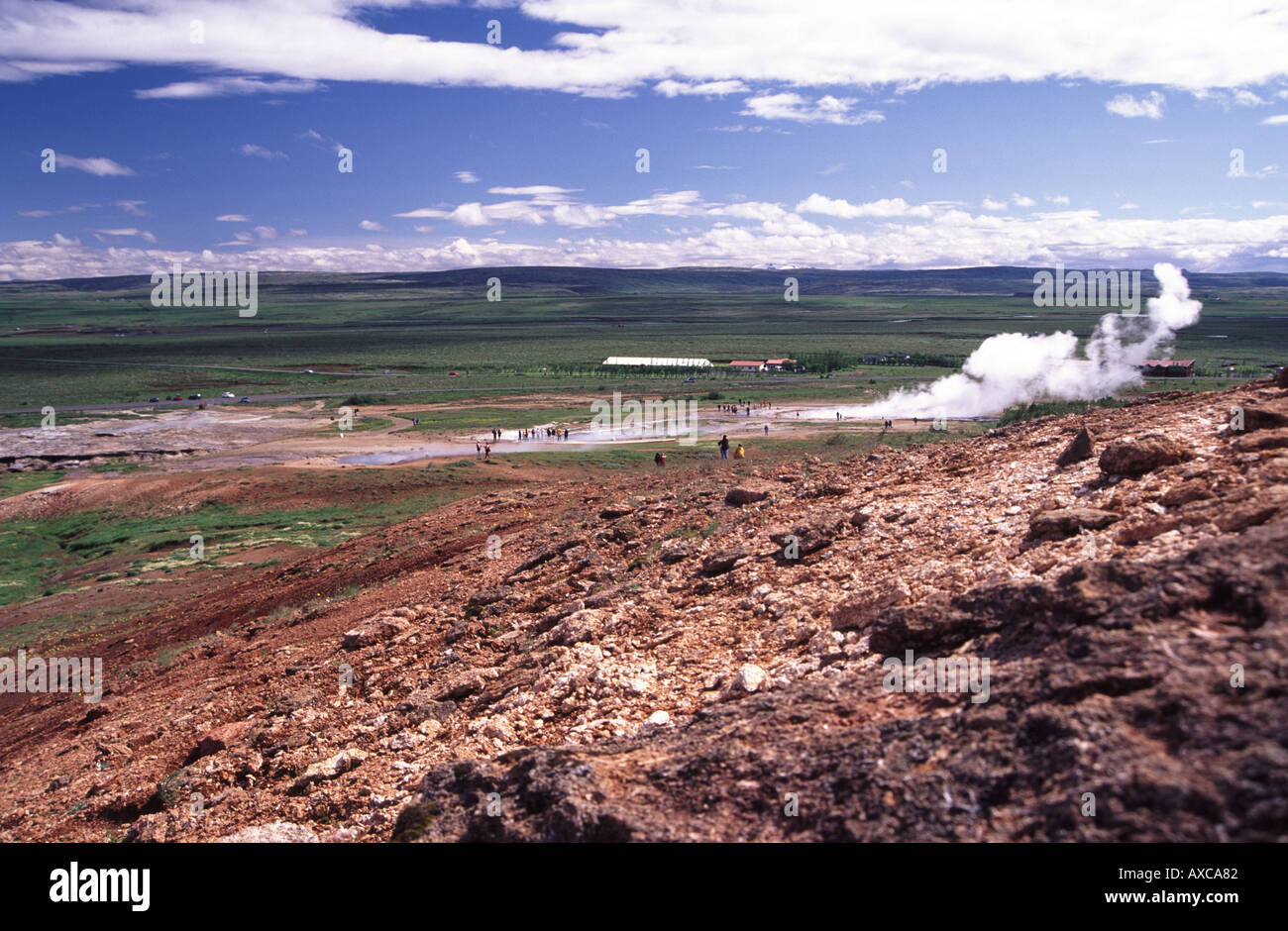 Geyser area in Iceland is full of volcanic activity and thermal areas ...