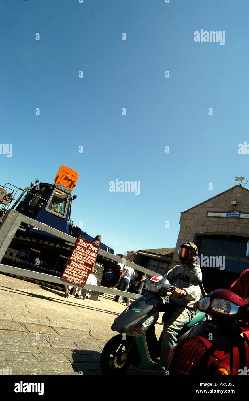learner rider driver on scooter Stock Photo - Alamy
