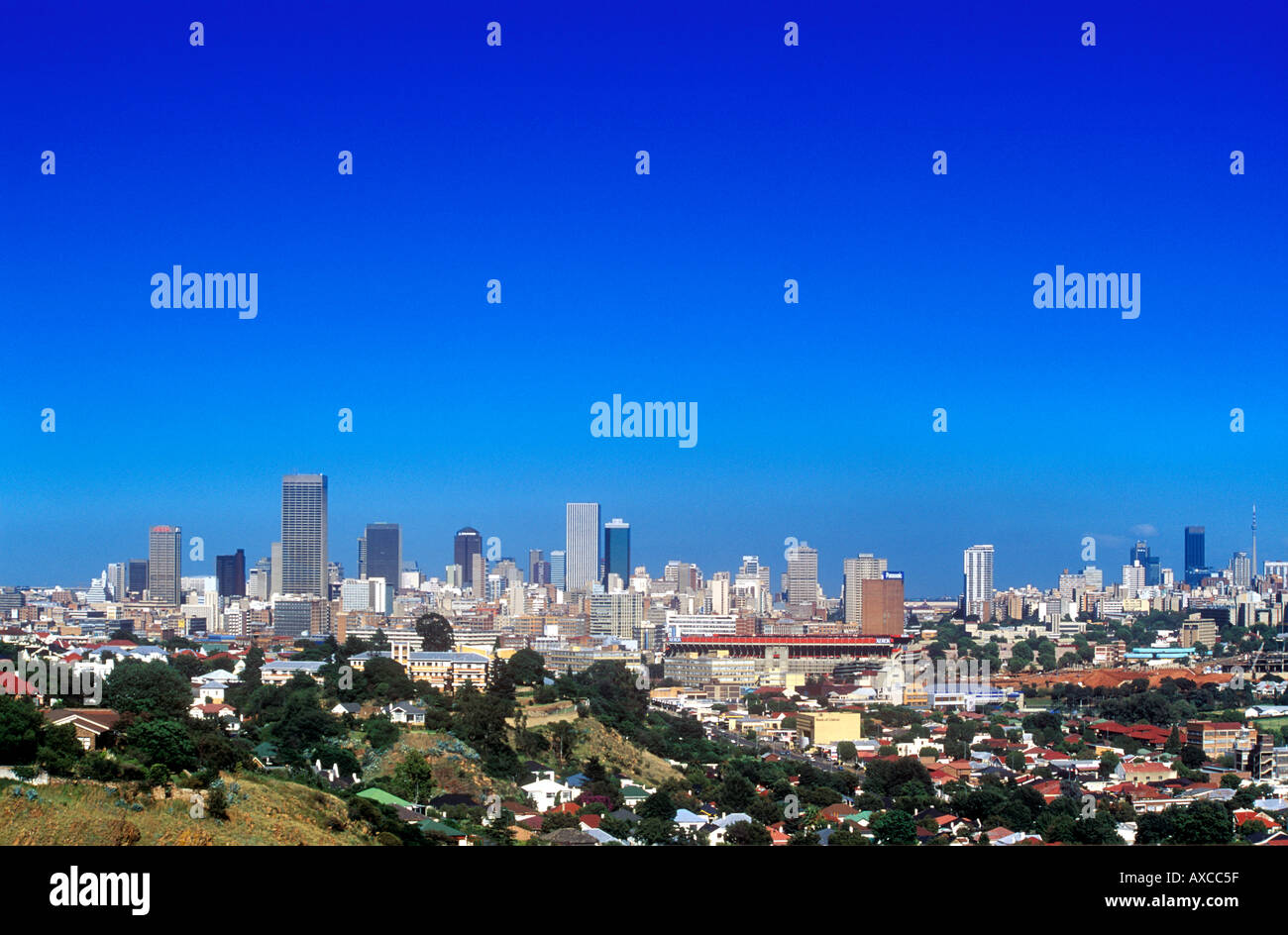 johannesburg daytime sunny south africa cityscape from distance ...