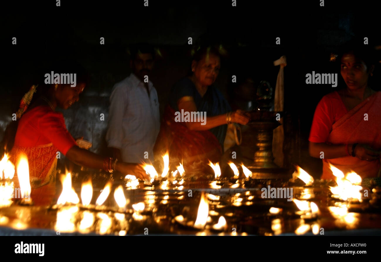 Lighting Lamp In Temple