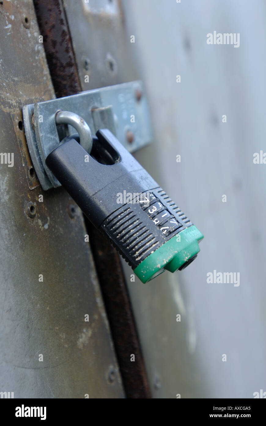padlock securing a door shut Stock Photo - Alamy