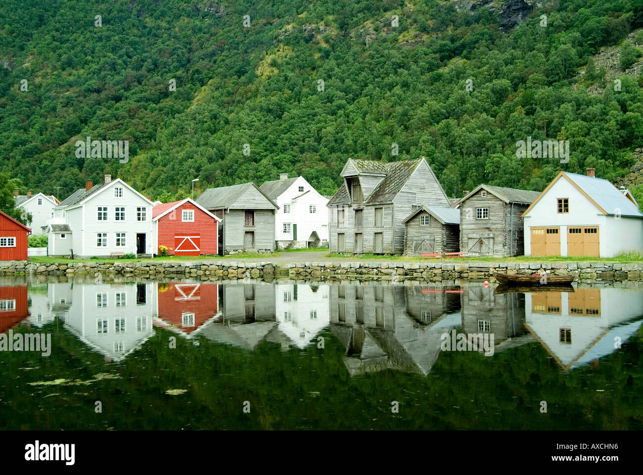 Laerdalsoyri old district. Laerdal. Norway Stock Photo - Alamy