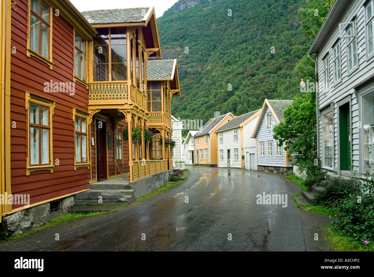 Laerdalsoyri old district.Laerdal.Norway Stock Photo - Alamy