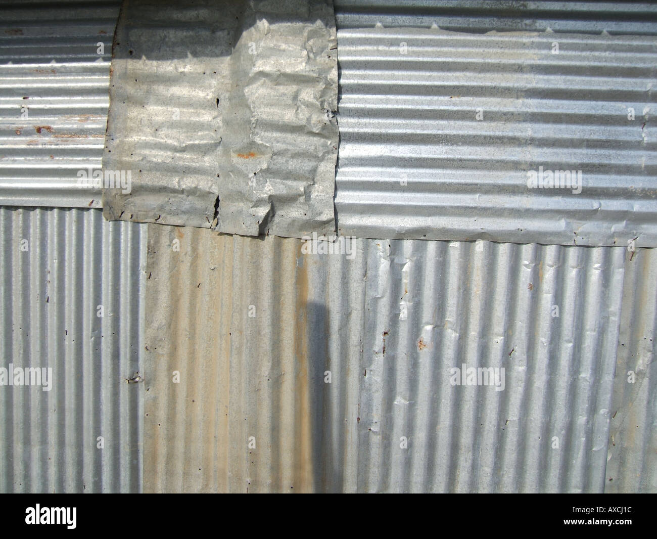 corrugated steel construction fence Stock Photo - Alamy