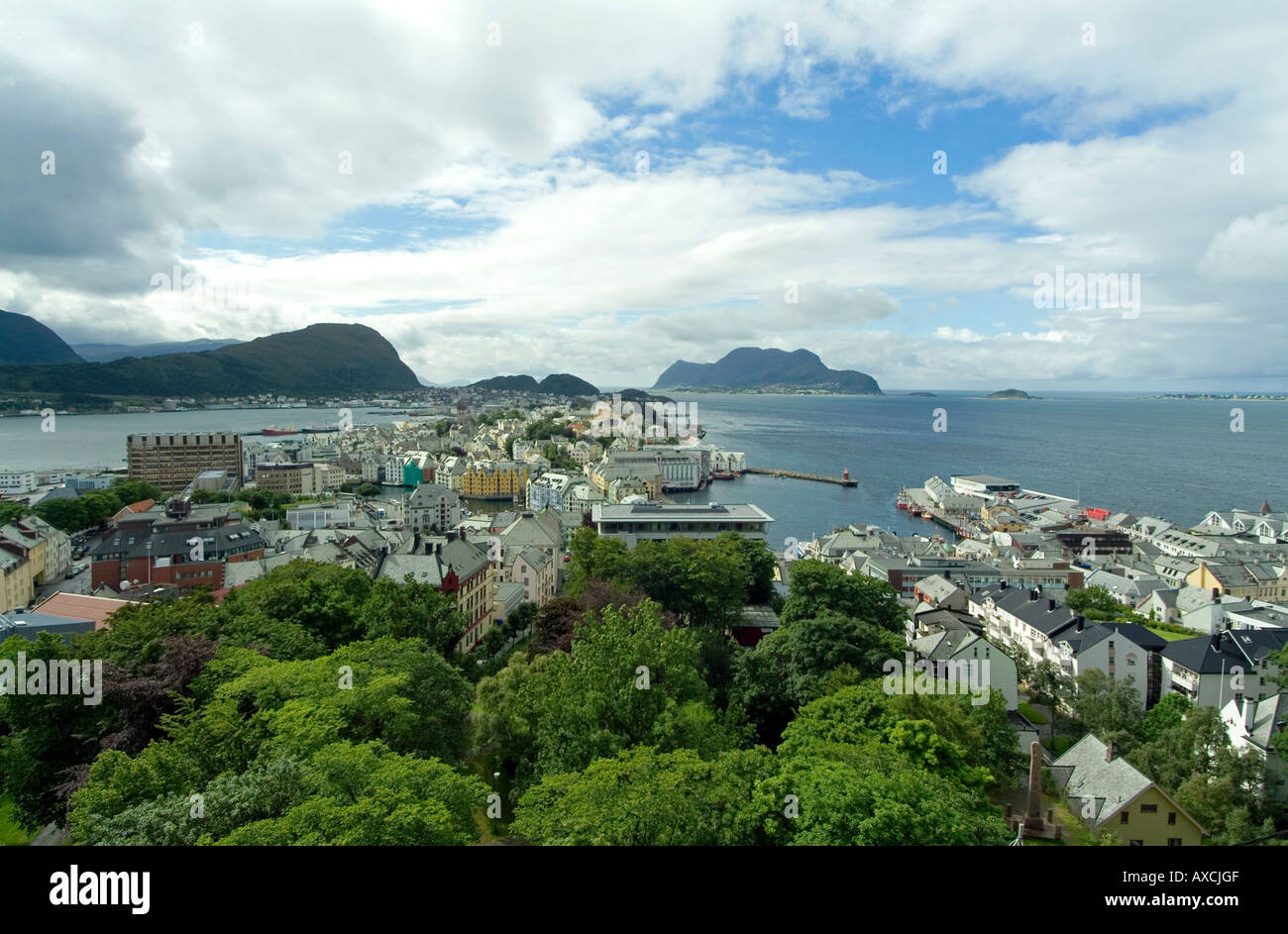 Alesund.View from Kniven viewpoint.Norway Stock Photo - Alamy
