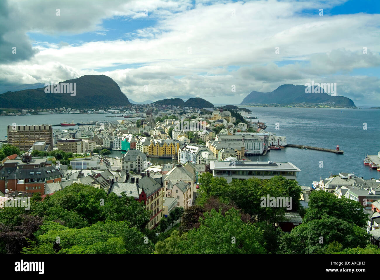 Alesund.View from kniven viewpoint.Norway Stock Photo - Alamy