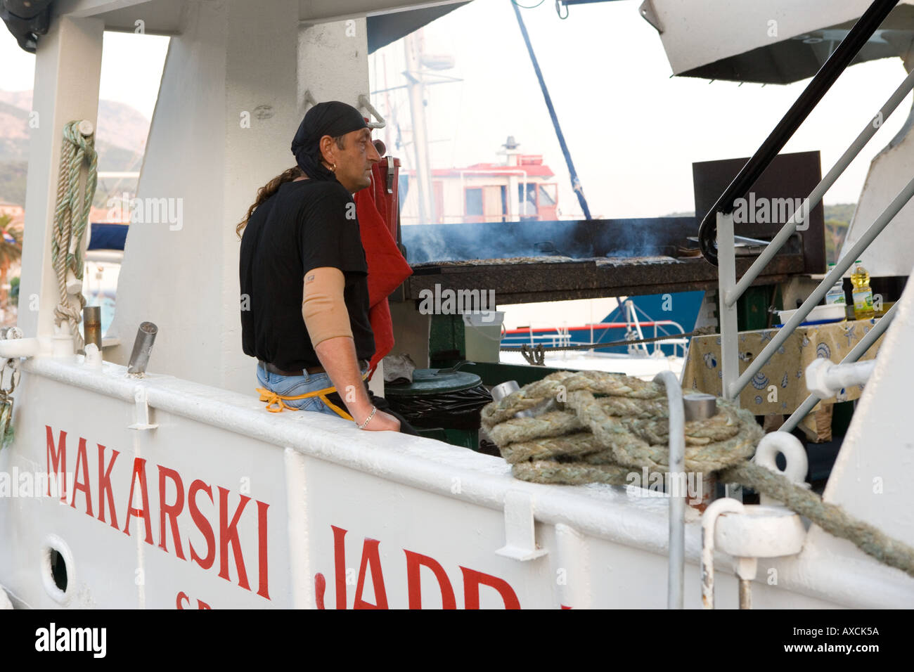 Cooking on boat barbeque hi-res stock photography and images - Alamy