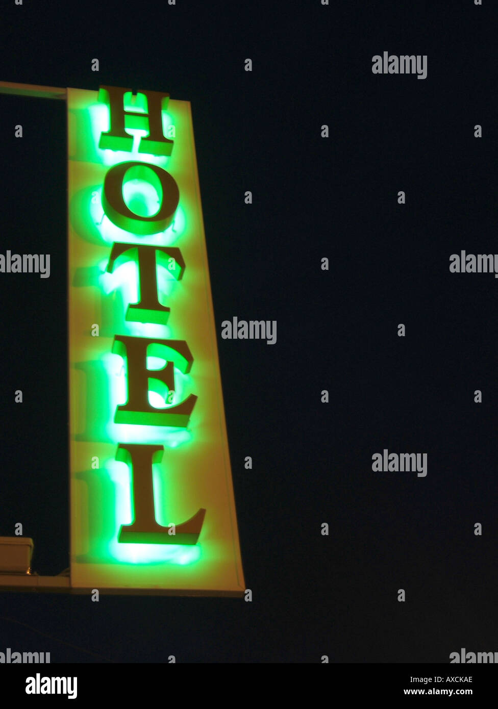 hotel sign at night Stock Photo - Alamy