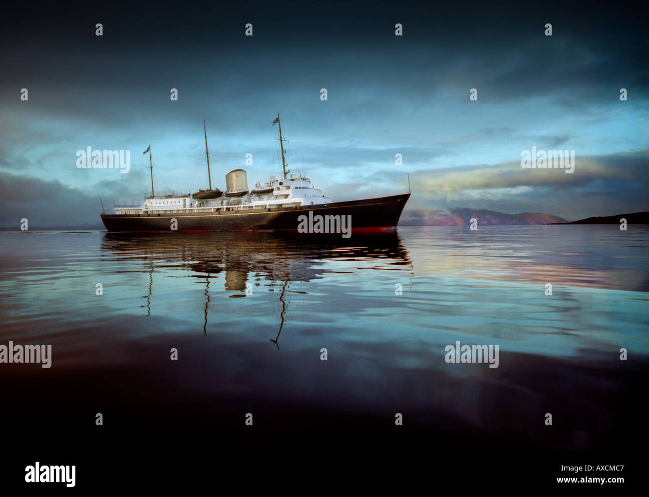 The last days. The Royal Yacht Britannia sailing off the West Coast of ...